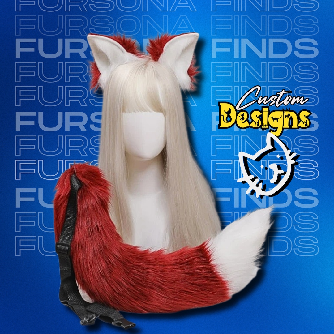 Furry Tail & Ears Combination Custom Colors, Fursuit, Handmade Furry ...