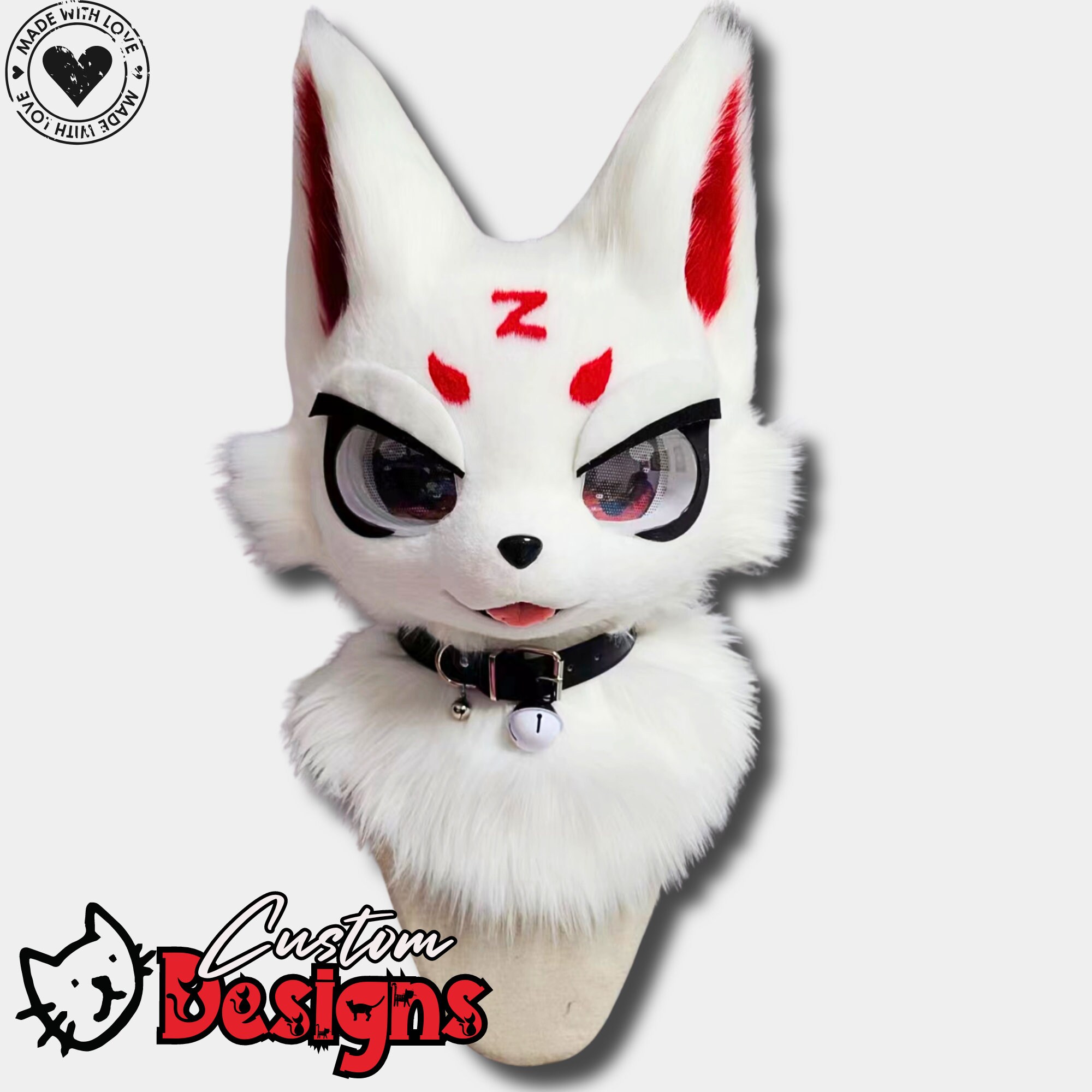 Fursuit Furry Head Piece, Unique Fur Head Piece Personalized Cosplay ...