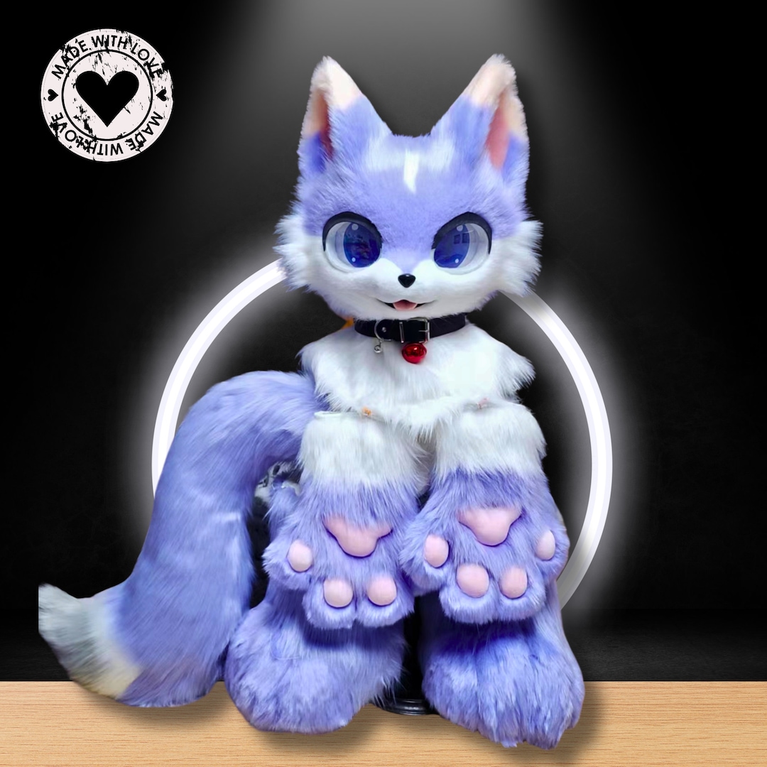 Custom Fursuit Partial Set – Head, Tail & Paws Commissioned Fursona Kit ...