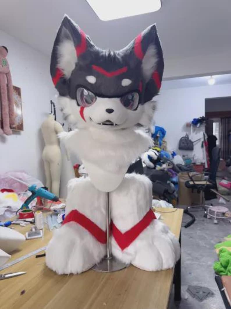 Custom Fursuit Partial Set – Head, Tail & Paws Commissioned Fursona Kit ...