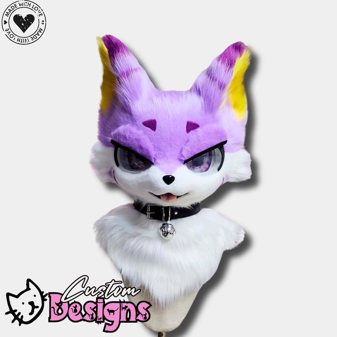 Personalized Furry Head Piece, Unique Fursuit Personalized Cosplay ...