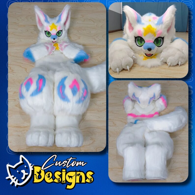 Custom Full Fursuit Set, Kemono Style, Personalized Handmade Fur Suit ...