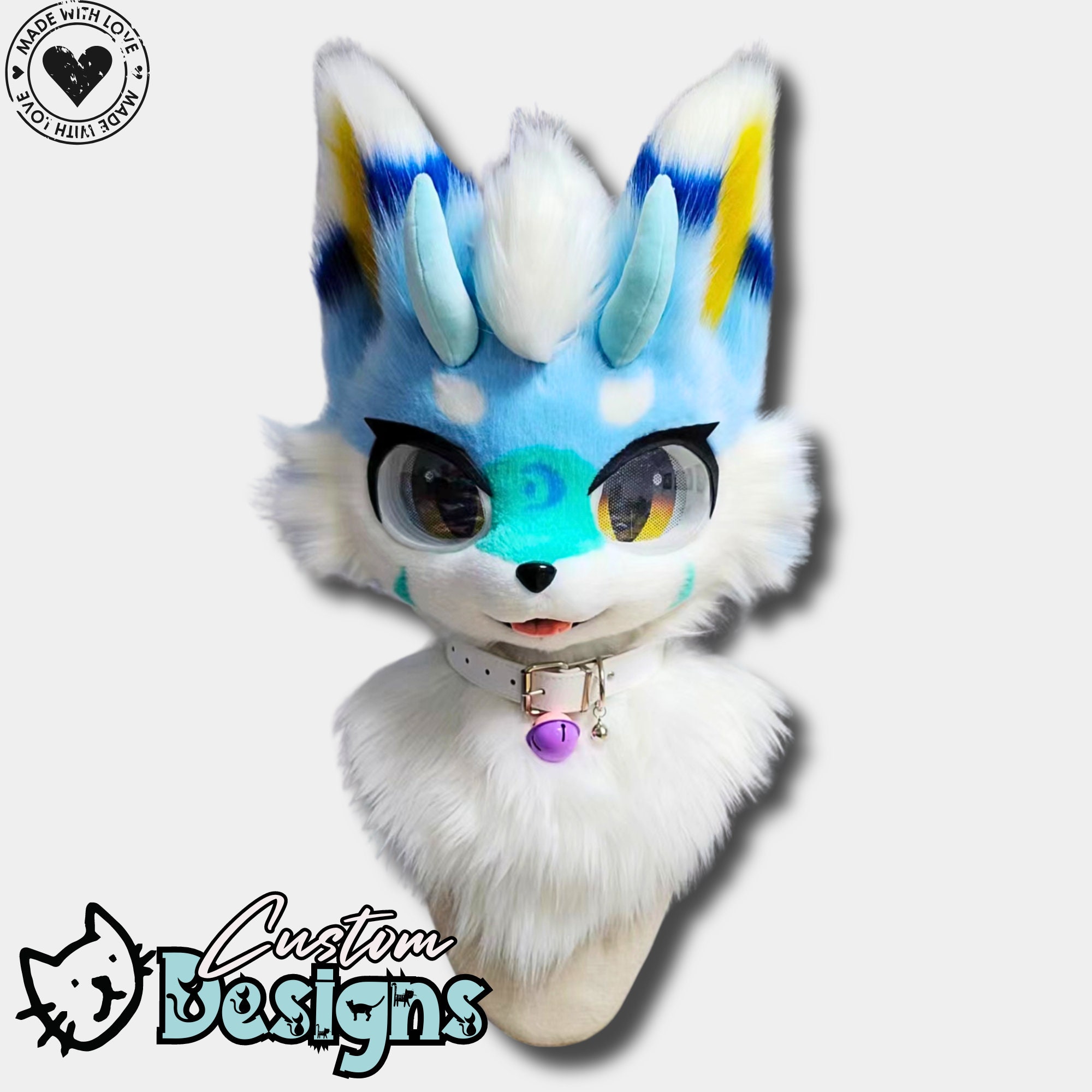 Fursuit Furry Head Piece, Unique Fur Head Piece Personalized Cosplay, Kemono Head, Fursuit ...