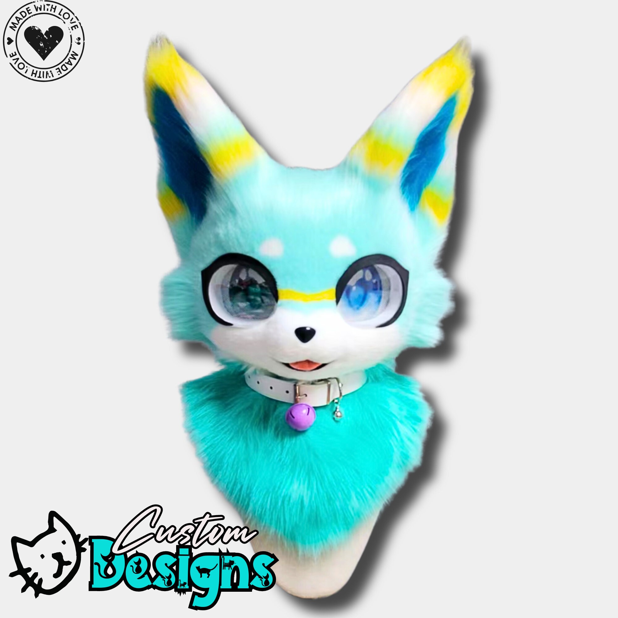 Fursuit Furry Head Piece, Unique Fur Head Piece Personalized Cosplay ...