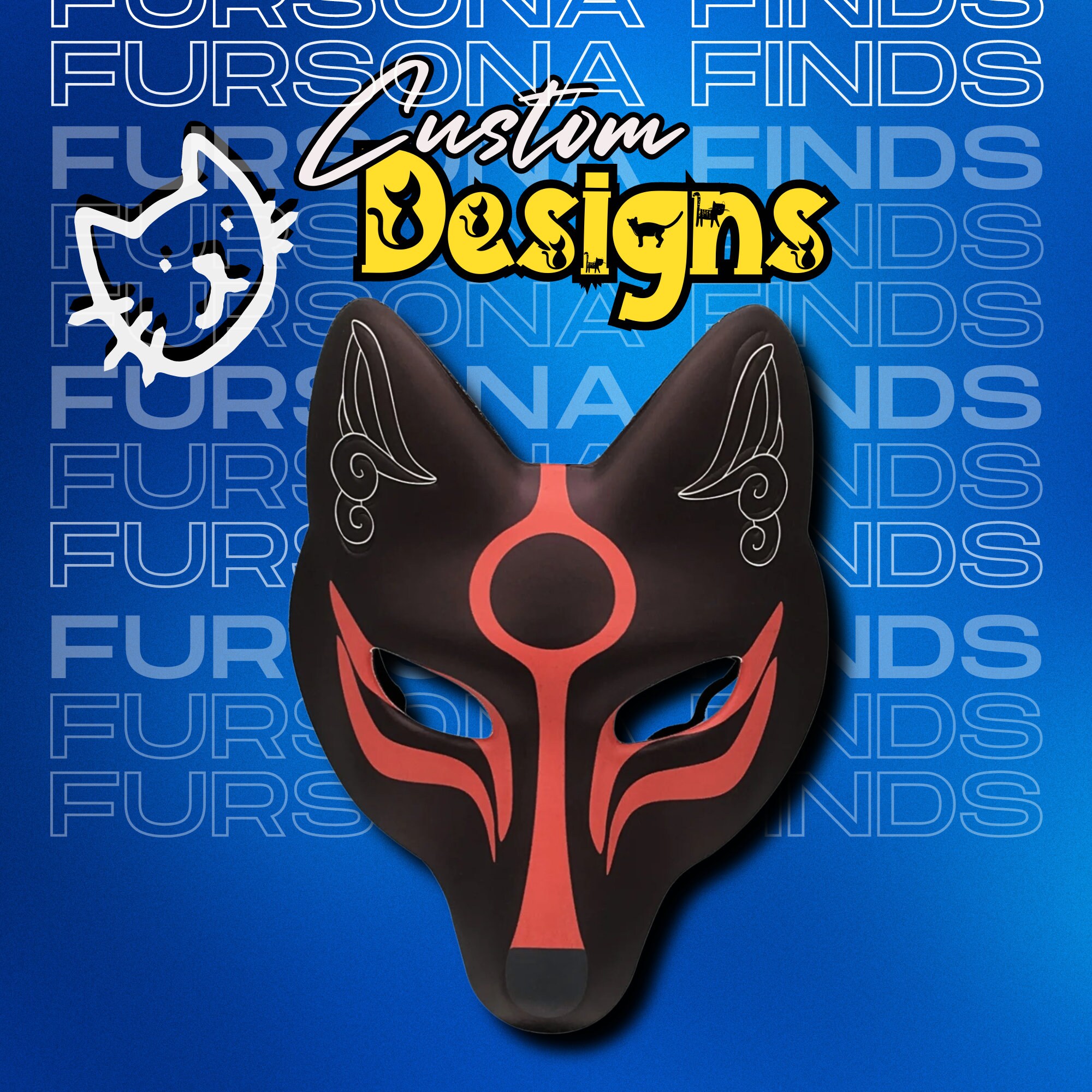 Kitsune Kabuki Fox Mask, Fursuit Mask, Fursona, Furry Cosplay, Full ...