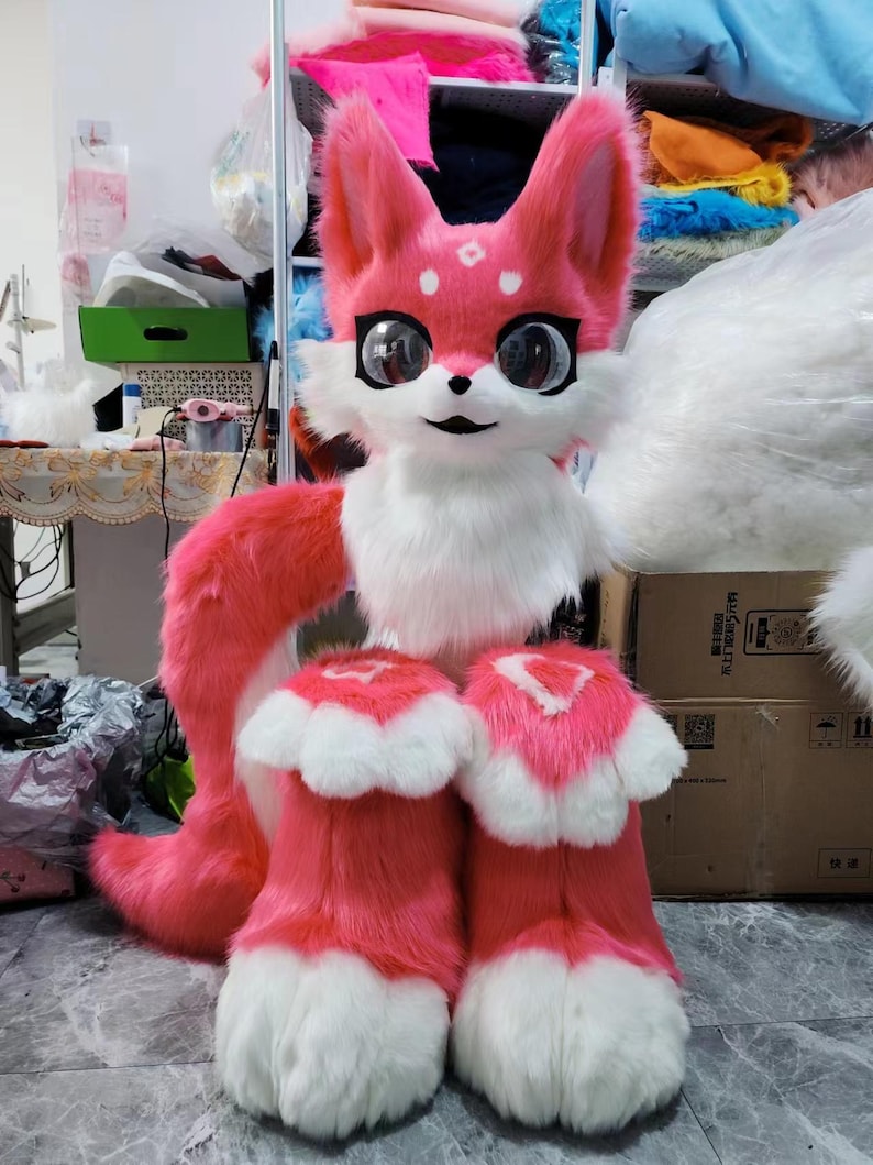 Custom Fursuit Partial Set – Head, Tail & Paws Commissioned Fursona Kit ...