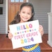 First Day of 1st Grade 2024 Photo Sign, Hello First Grade Printable ...