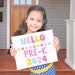 Digital First Day of Pre-k 2024 Photo Prop Sign, Hello Preschool ...