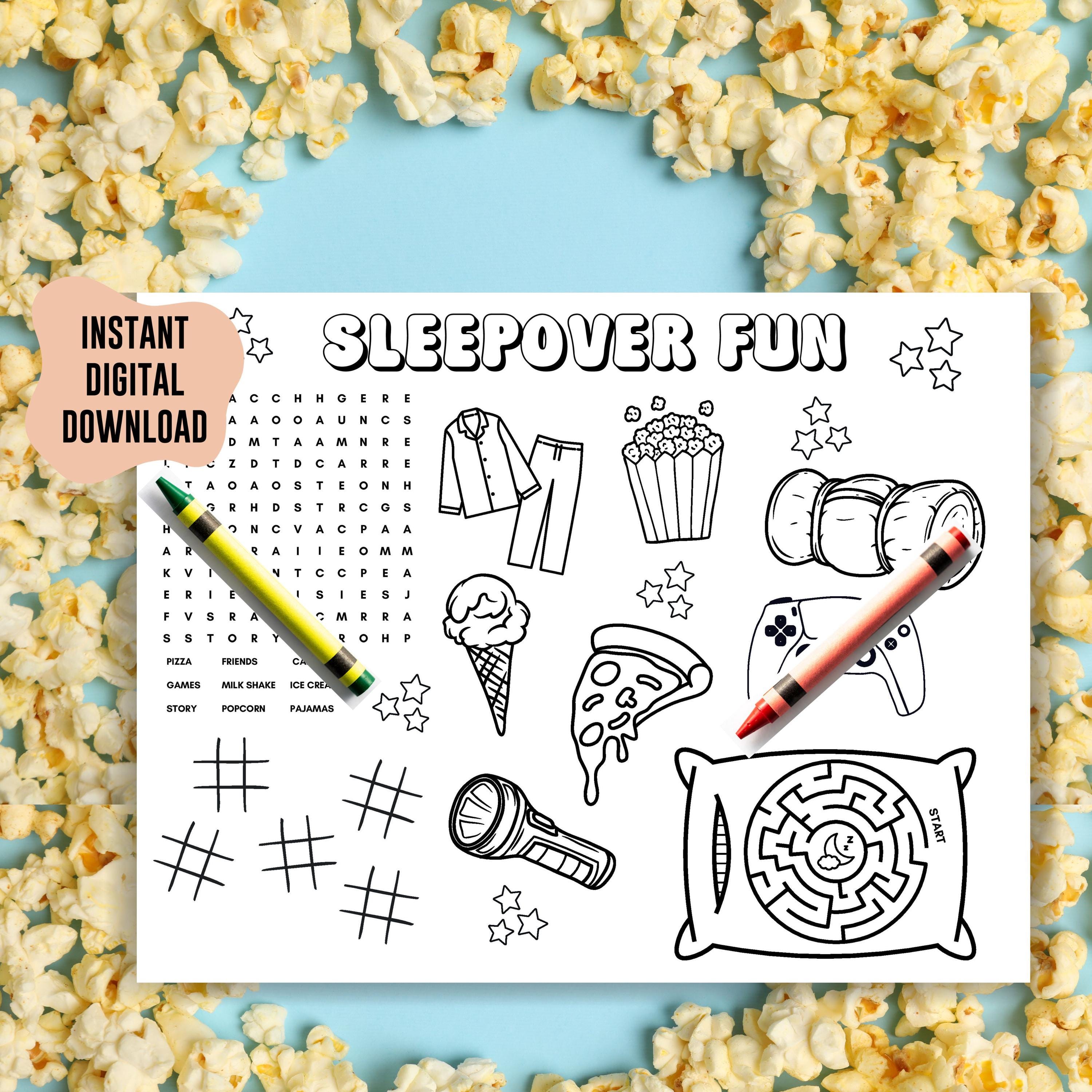 Boys Sleepover Activity Sheet, Easy Kid Tic Tac Toe Maze Games, Video ...