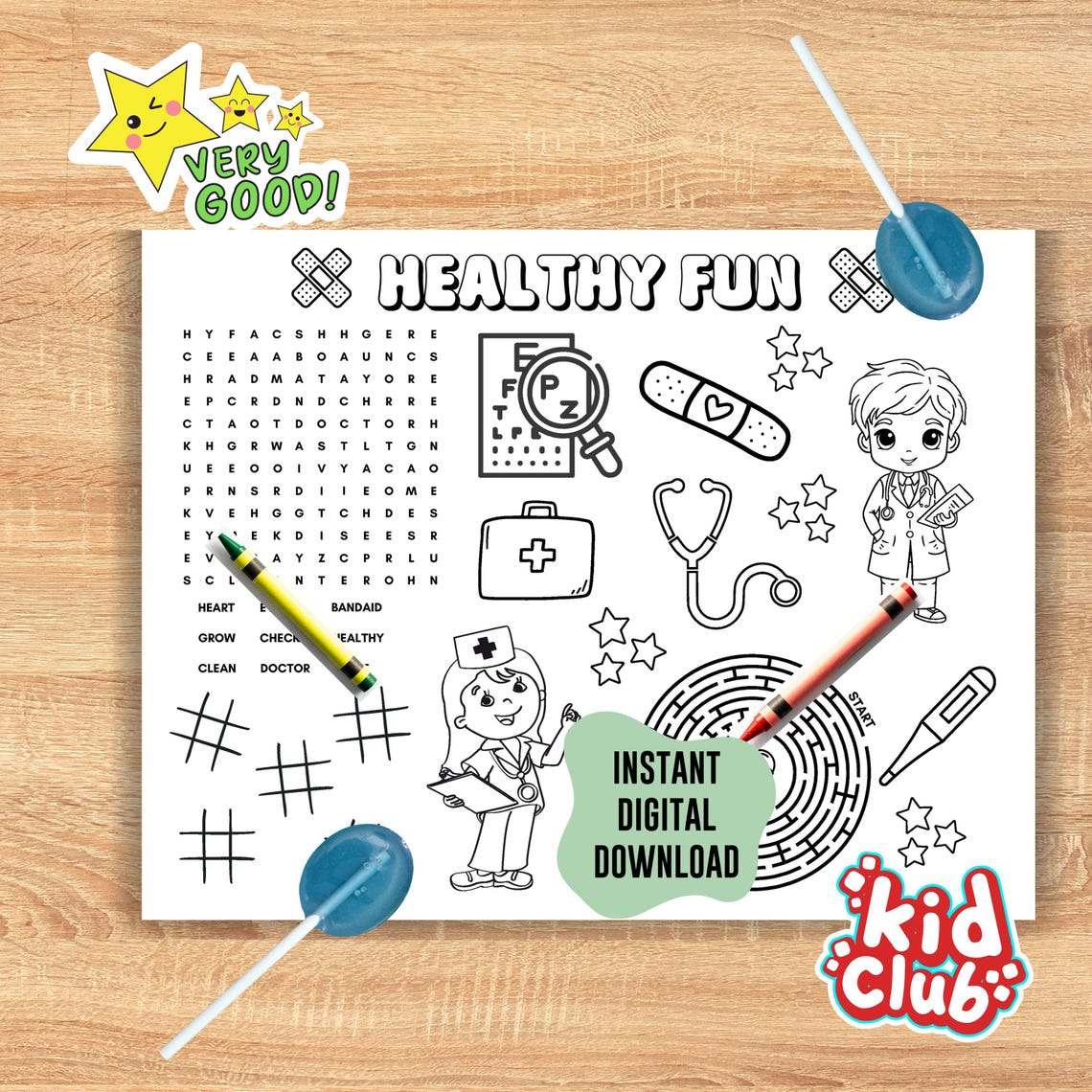 Easy Doctor Office Kid Coloring Sheet, Digital Download Waiting Room ...