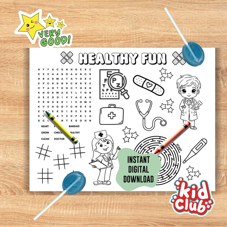 Easy Doctor Office Kid Coloring Sheet, Digital Download Waiting Room ...