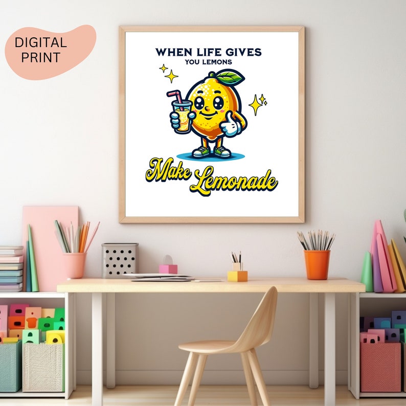 Life Gives Lemons Make Lemonade Classroom Poster, Motivational ...