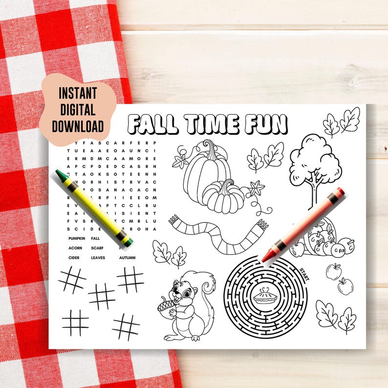 2 Easy Fall Halloween Coloring Activity Sheets, Printable Pumpkin Game ...