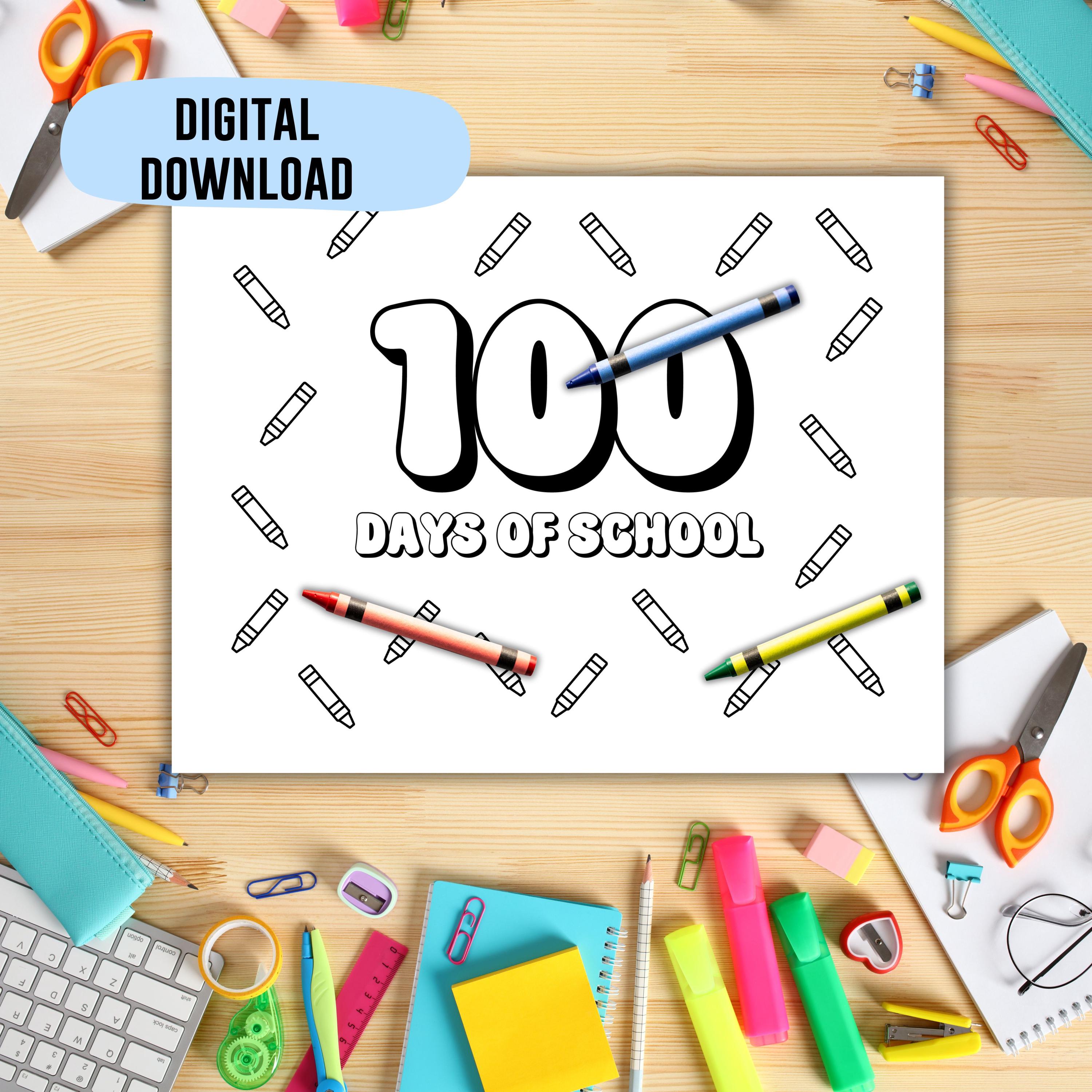 100th Day of School Printable Coloring Activity Bundle, Kid Class ...