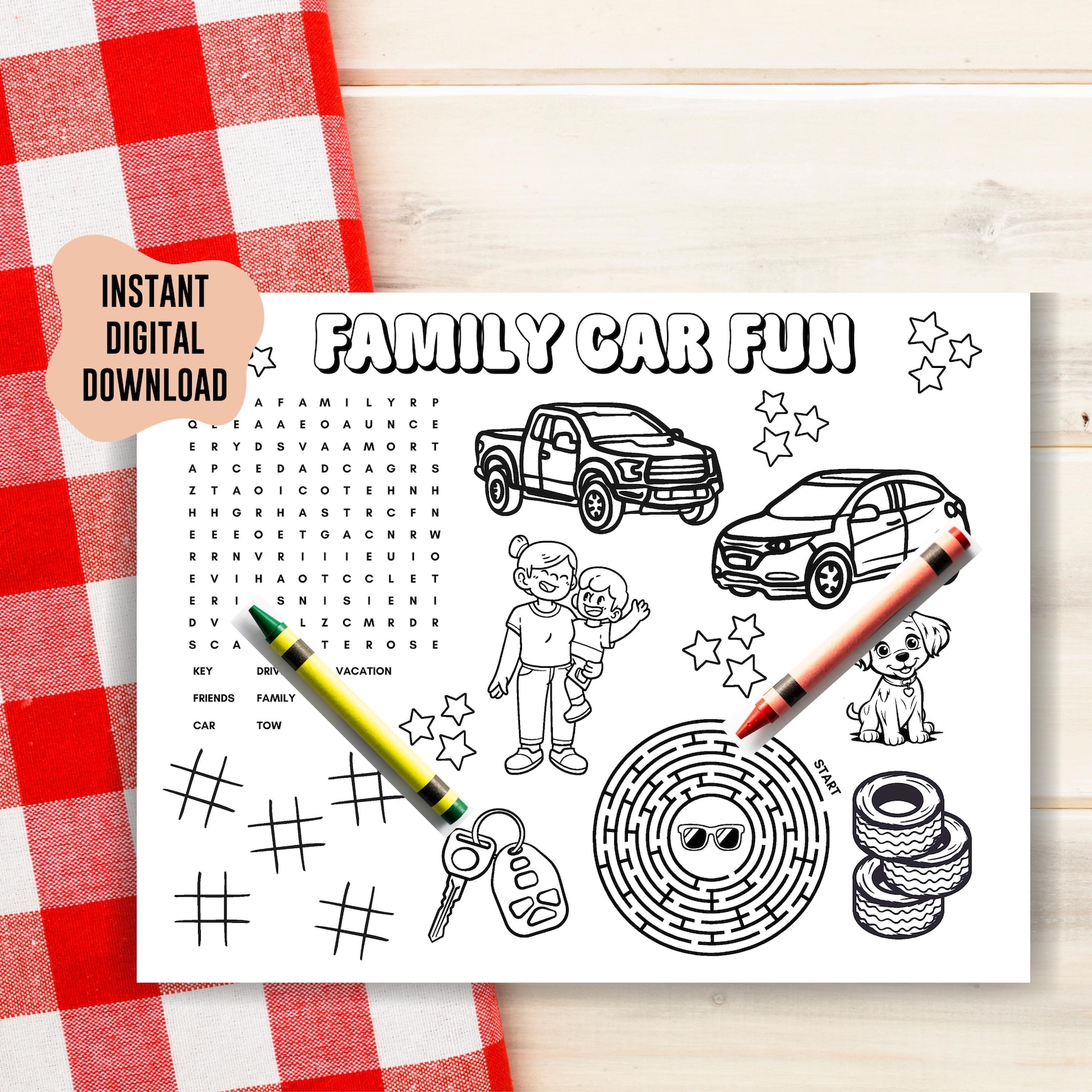 Digital Car Dealership Auto Body Shop Activity Sheet, Kid Waiting Room ...