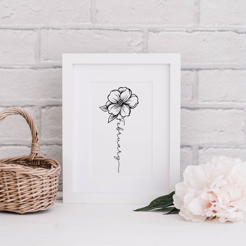 Violet February Birth Flower PRINTABLE Digital Wall Art Poster ...