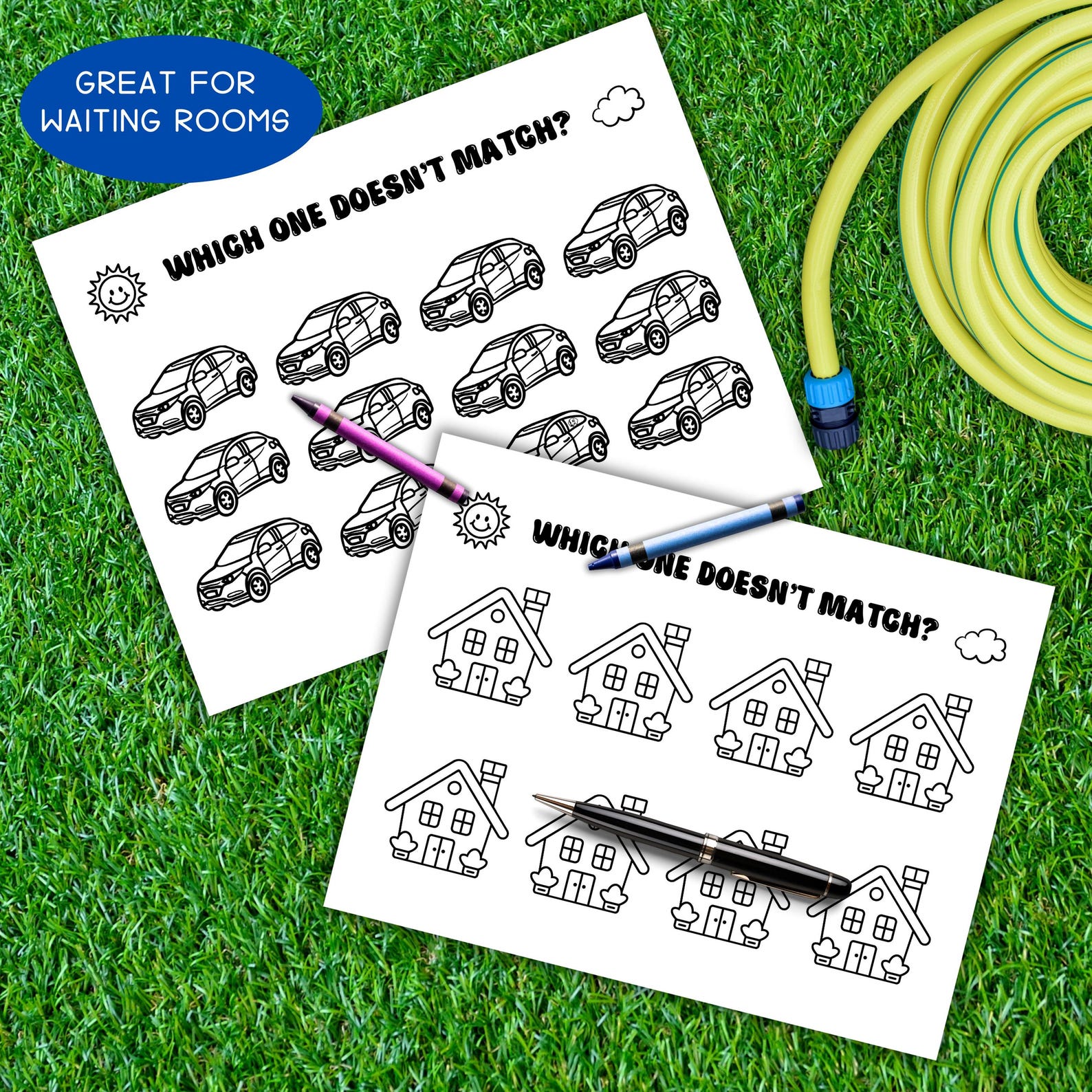 Insurance Agent Waiting Room Coloring Bundle, Producer Printable Game ...