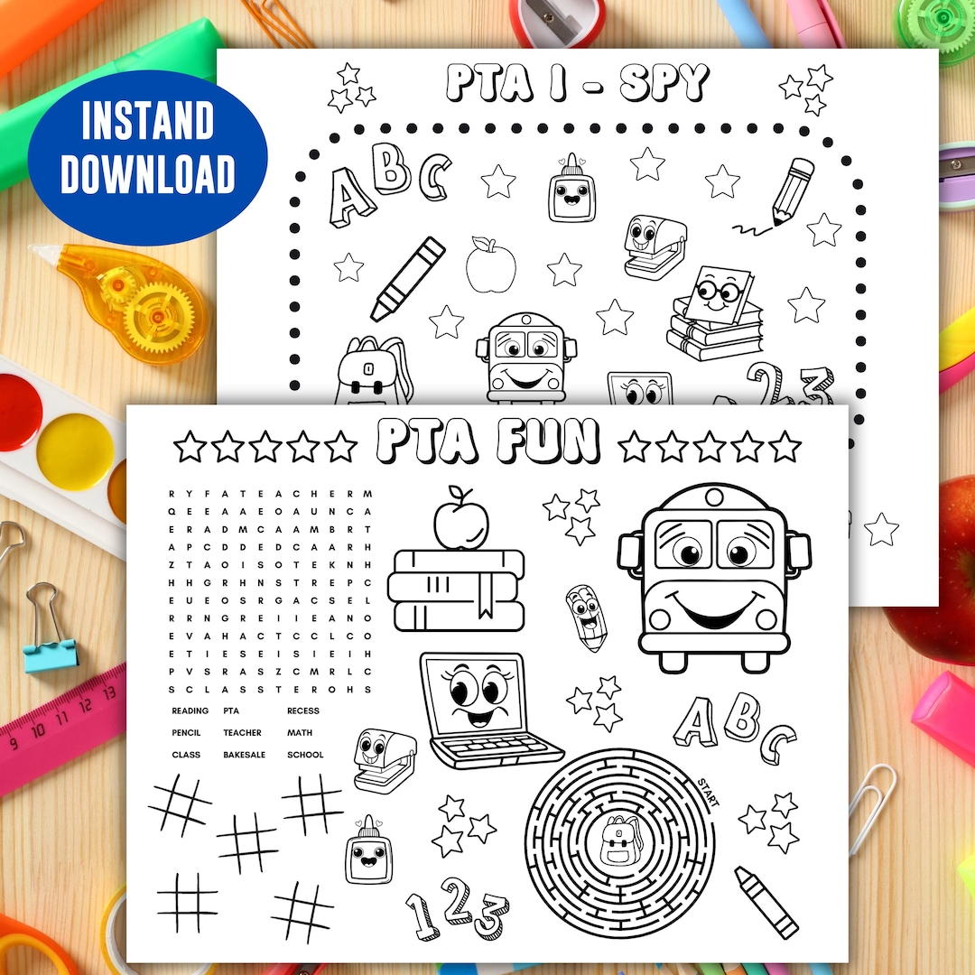Kids PTA Meeting Coloring Page, Digital PTA Activity Sheet, Teacher ...