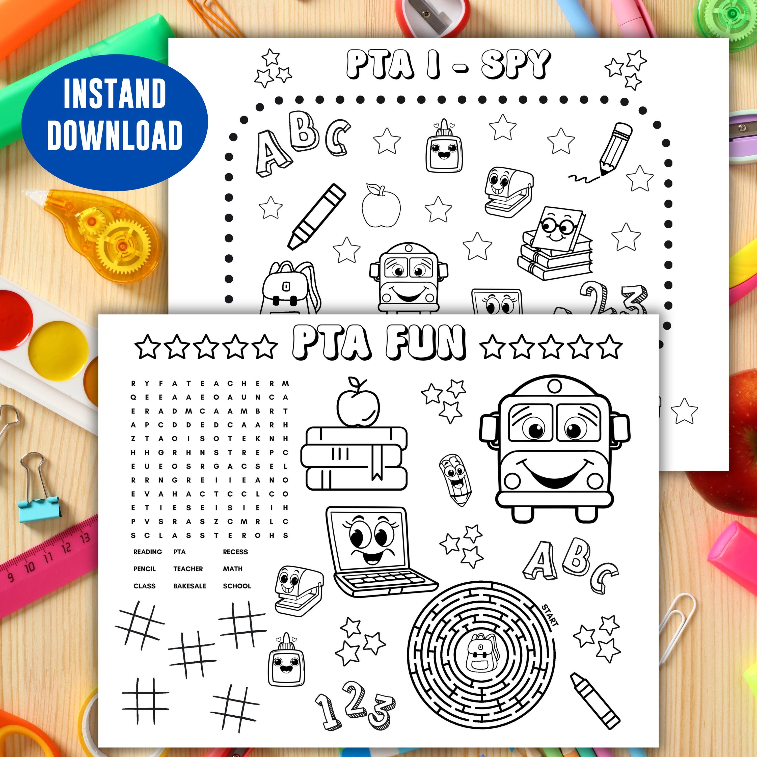 Kids PTA Meeting Coloring Page, Digital PTA Activity Sheet, Teacher ...