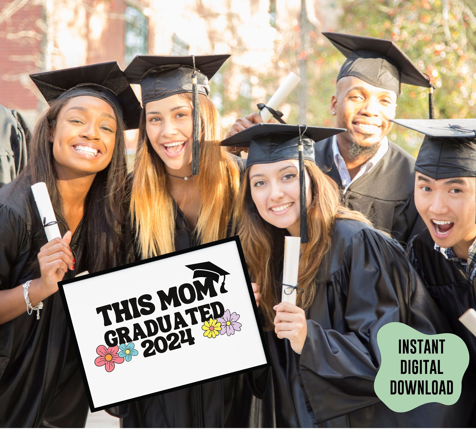 Mom Graduate 2024 Photo Prop, Graduation New Mom Gift, High School or ...