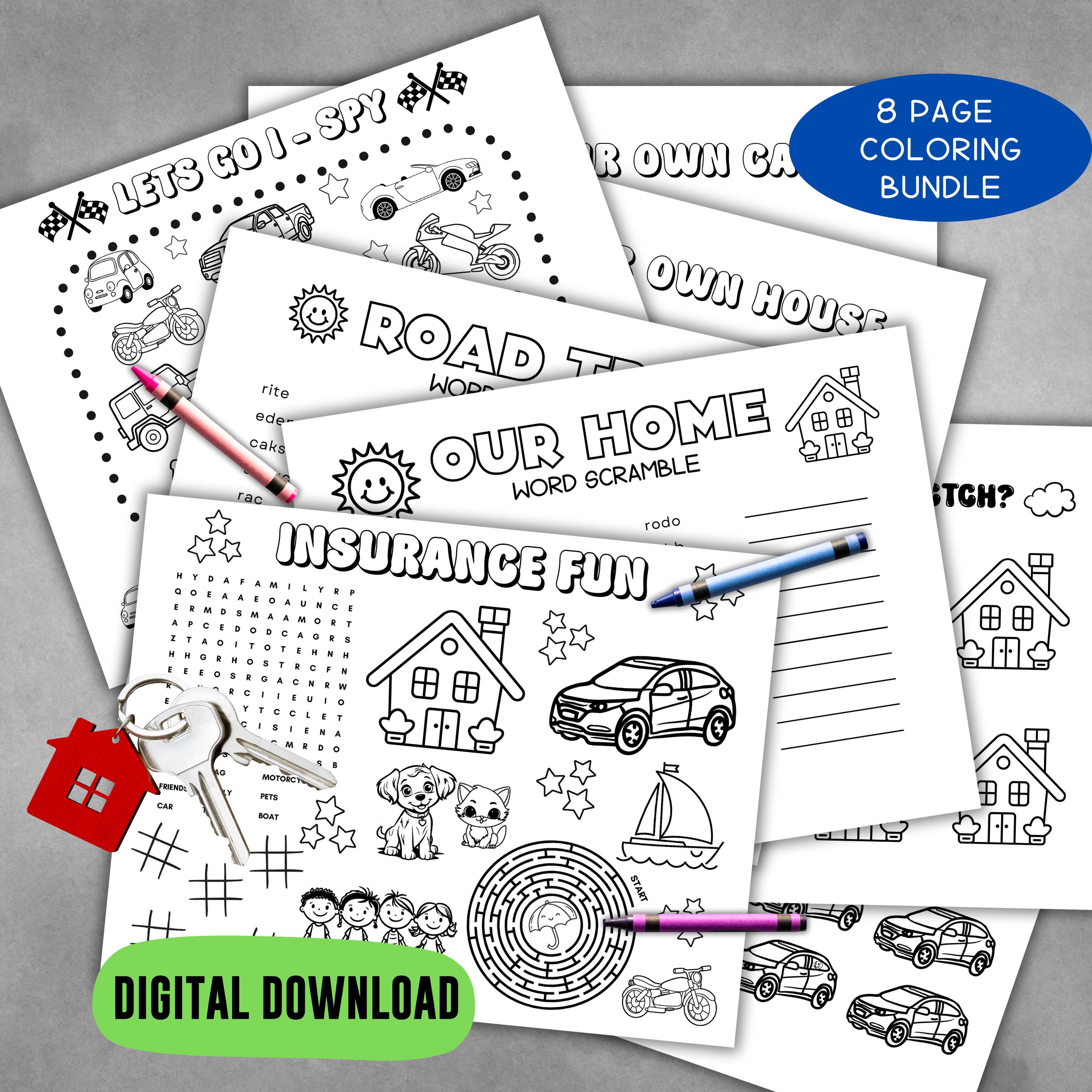 Insurance Agent Waiting Room Coloring Bundle, Producer Printable Game ...