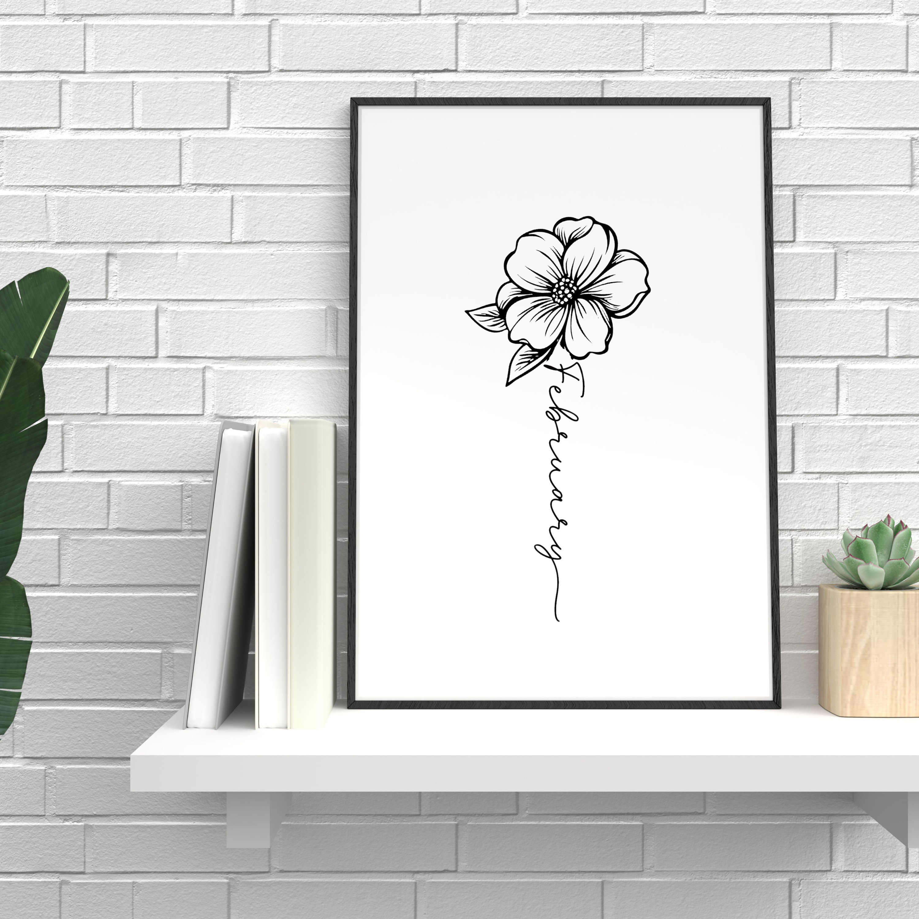 Violet February Birth Flower PRINTABLE Digital Wall Art Poster ...