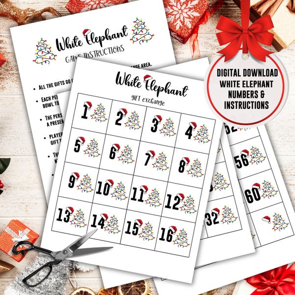 Yankee Swap Printable Numbers - Etsy