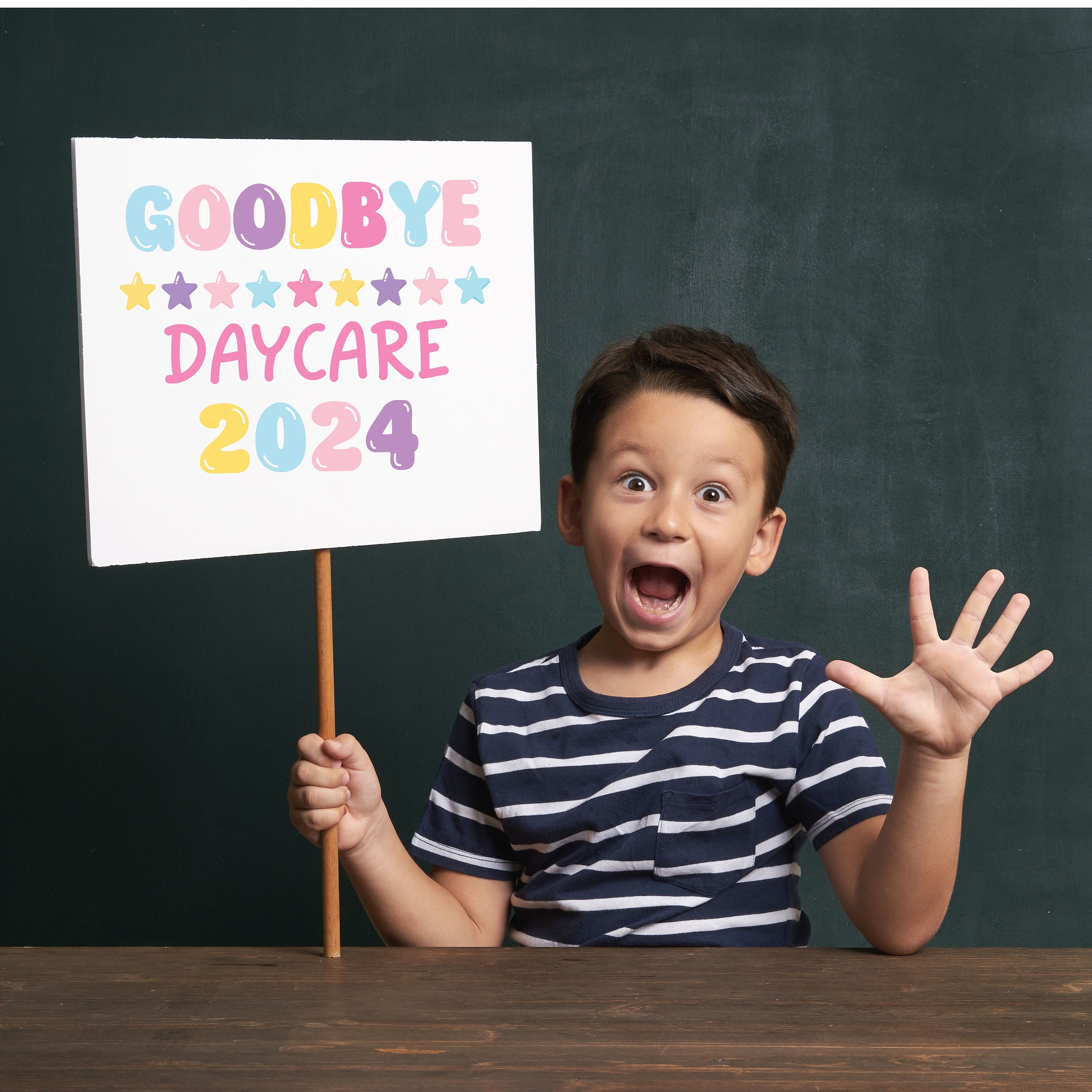 Last Day of School Kids Photo Prop, Goodbye Daycare 2024 PRINTABLE ...