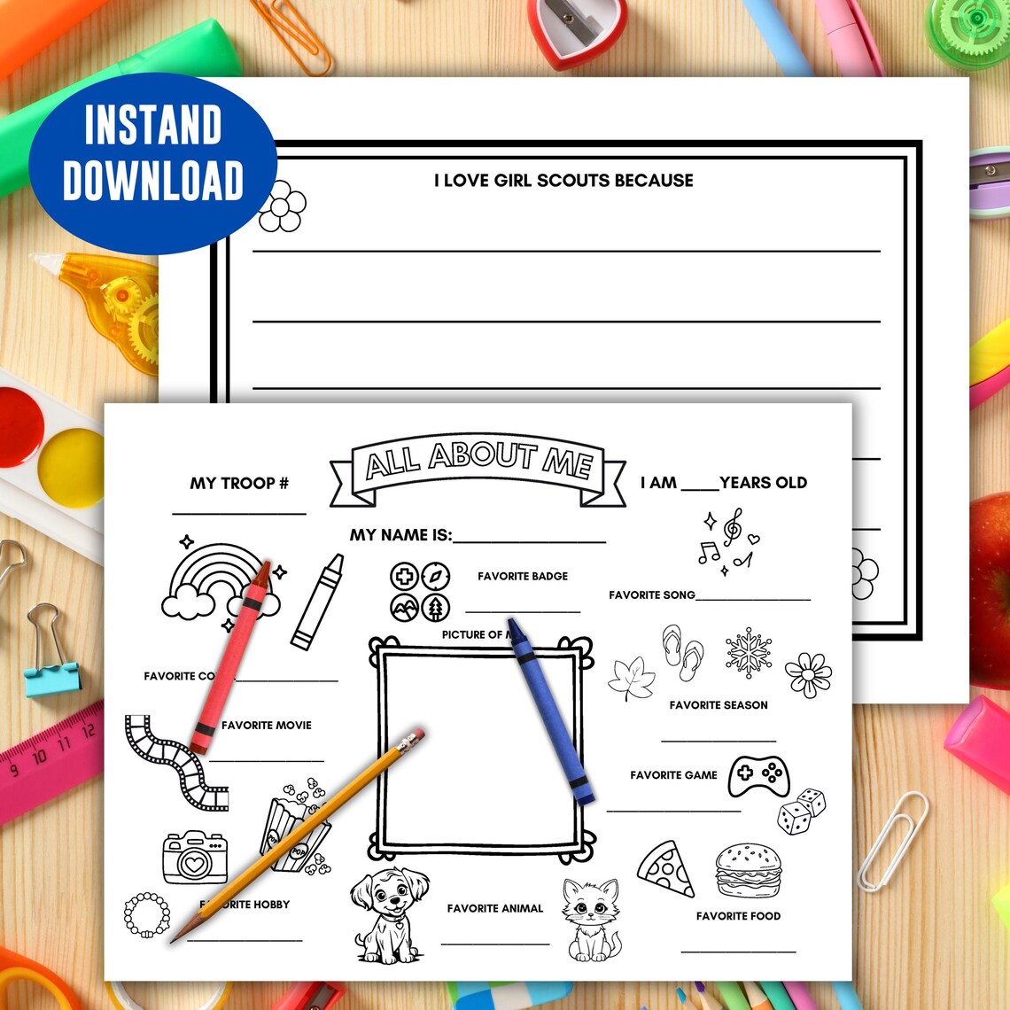 Girl Scout Activity Coloring Page, Team Building Game, Brownie Daisy ...