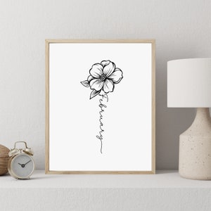 Violet February Birth Flower PRINTABLE Digital Wall Art, Poster ...