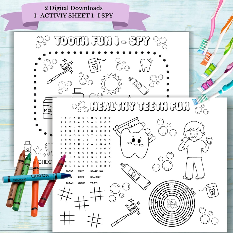 Printable Halloween Dental Coloring Pages - Etsy