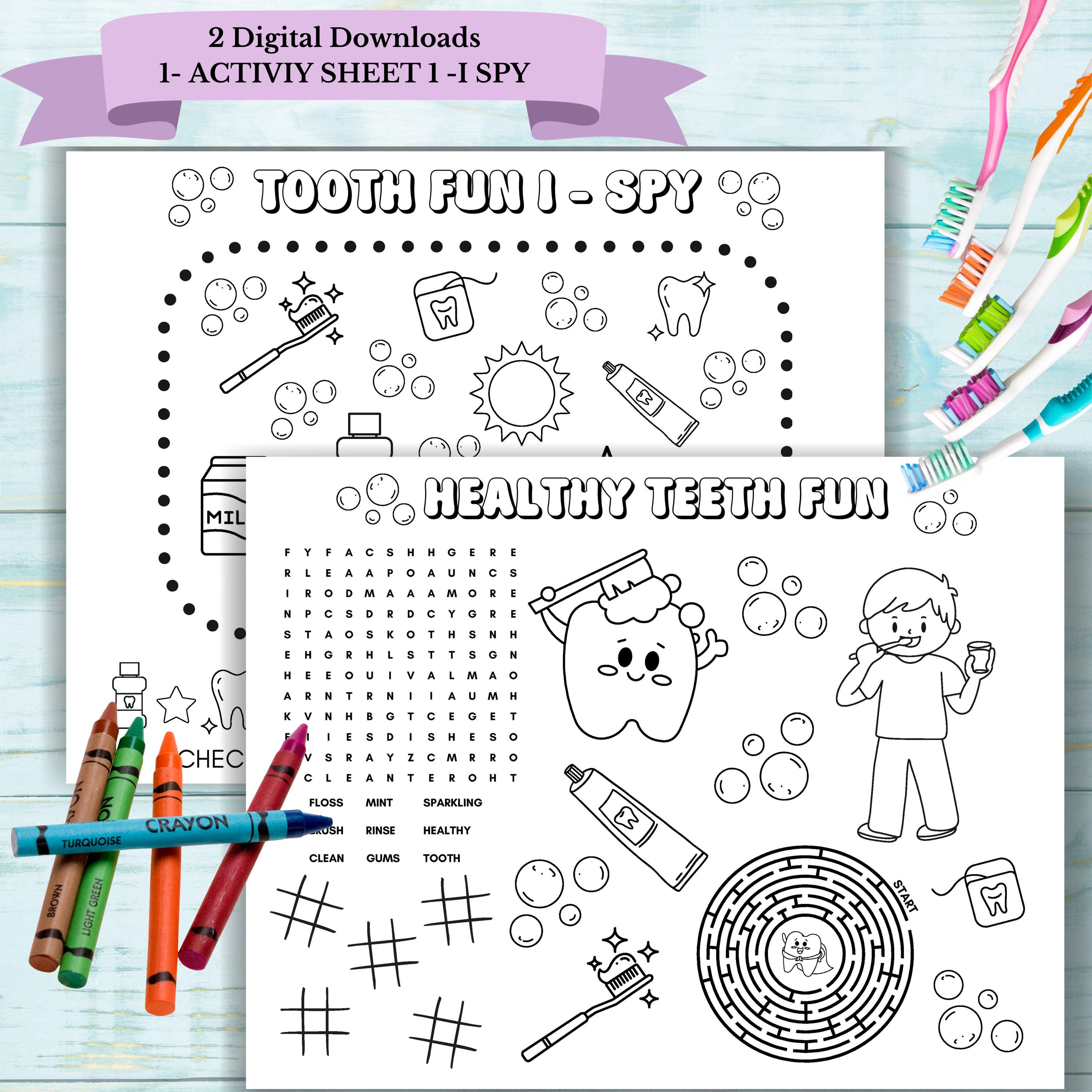 2 Easy Dentist Office Kids Coloring Sheet, Digital Download Waiting ...