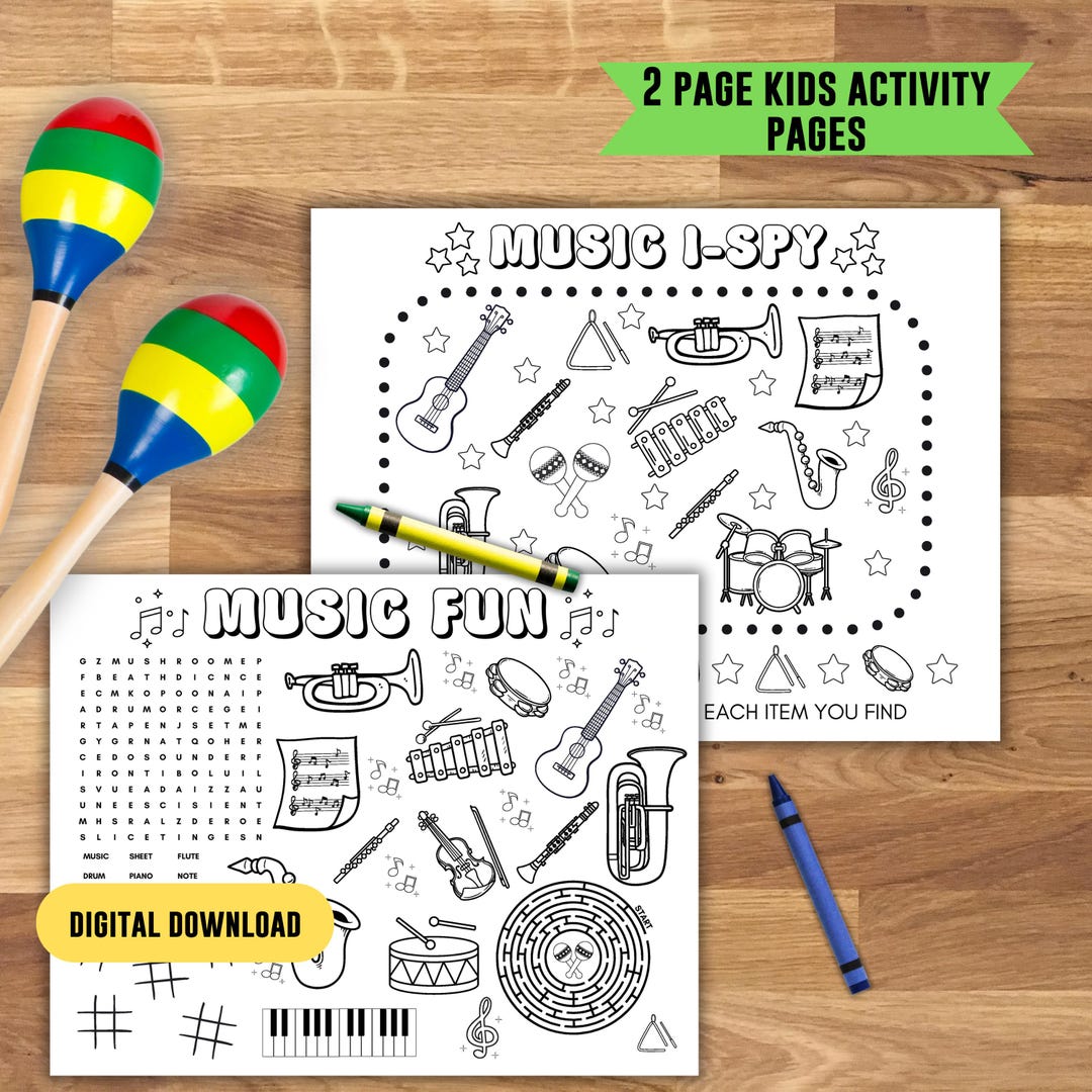 Music Class Activity Coloring Page, Kids Band Teacher Sheet, Printable ...