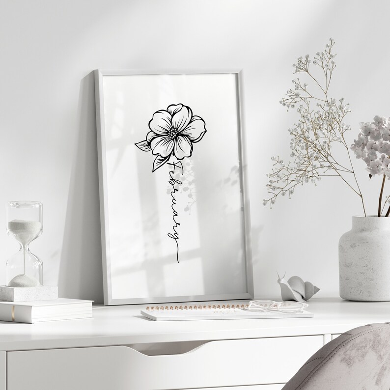 Violet February Birth Flower PRINTABLE Digital Wall Art Poster ...