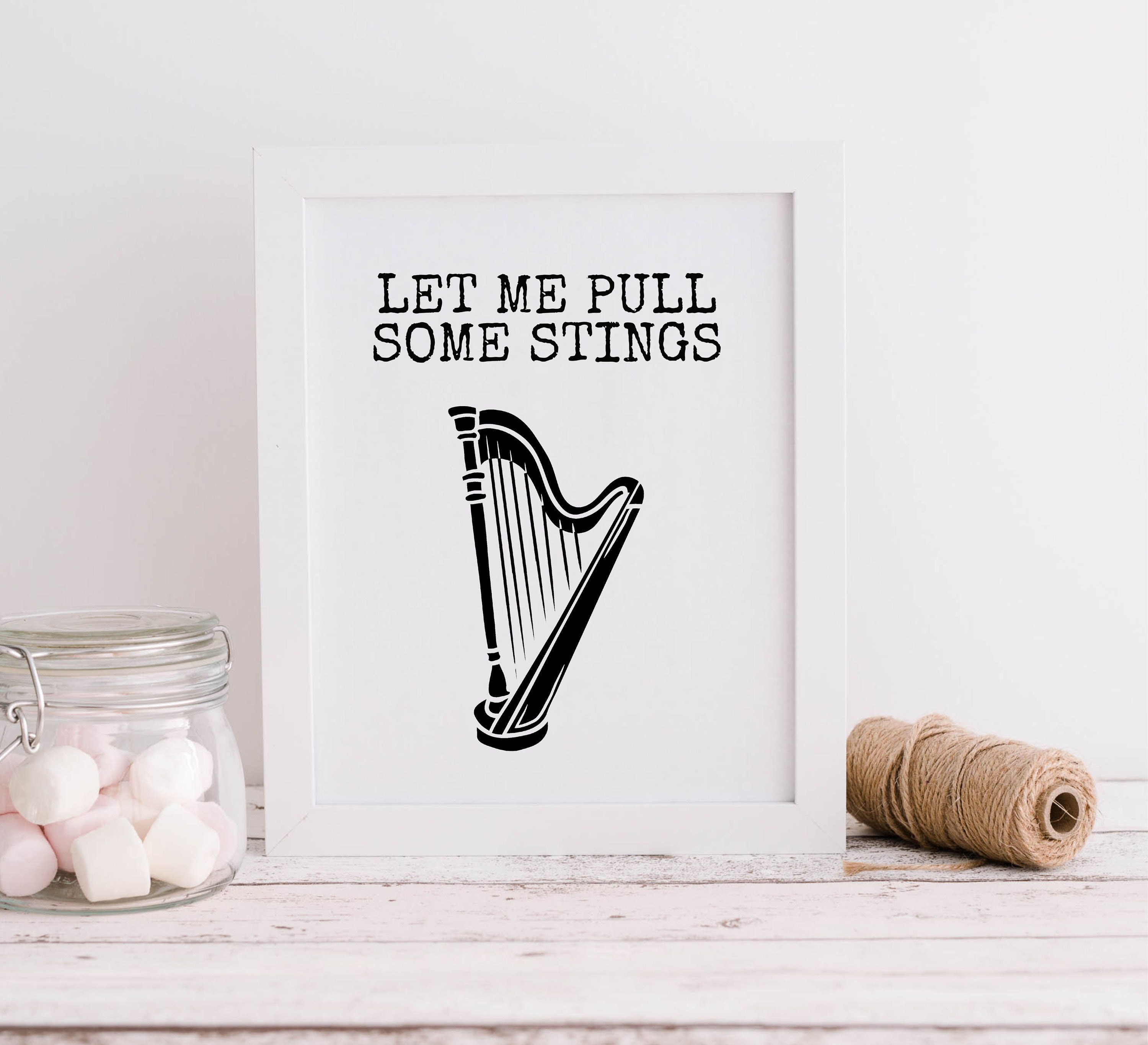 Funny Harp Lover Poster Harp Player PRINTABLE Wall Art, Band Teacher ...