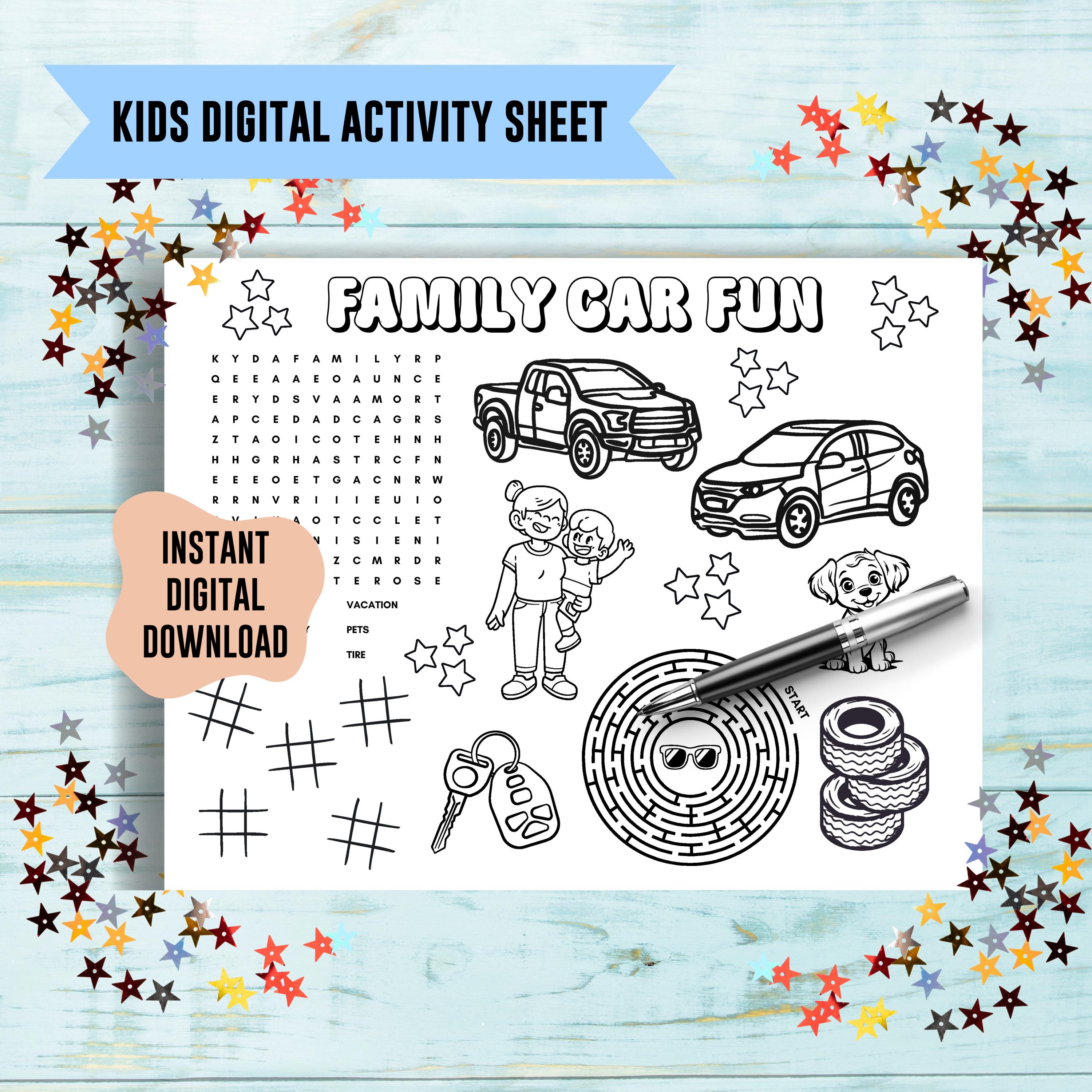 Digital Car Dealership Auto Body Shop Activity Sheet, Kid Waiting Room ...
