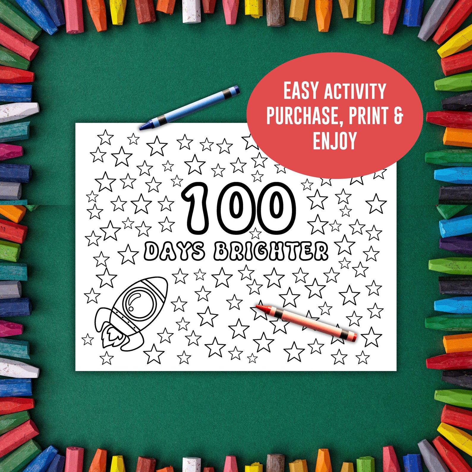 100th Day of School Printable Coloring Activity Bundle, Kid Class ...