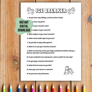 Class Ice Breaker Questions, Teen Team Building Game, First Day of ...