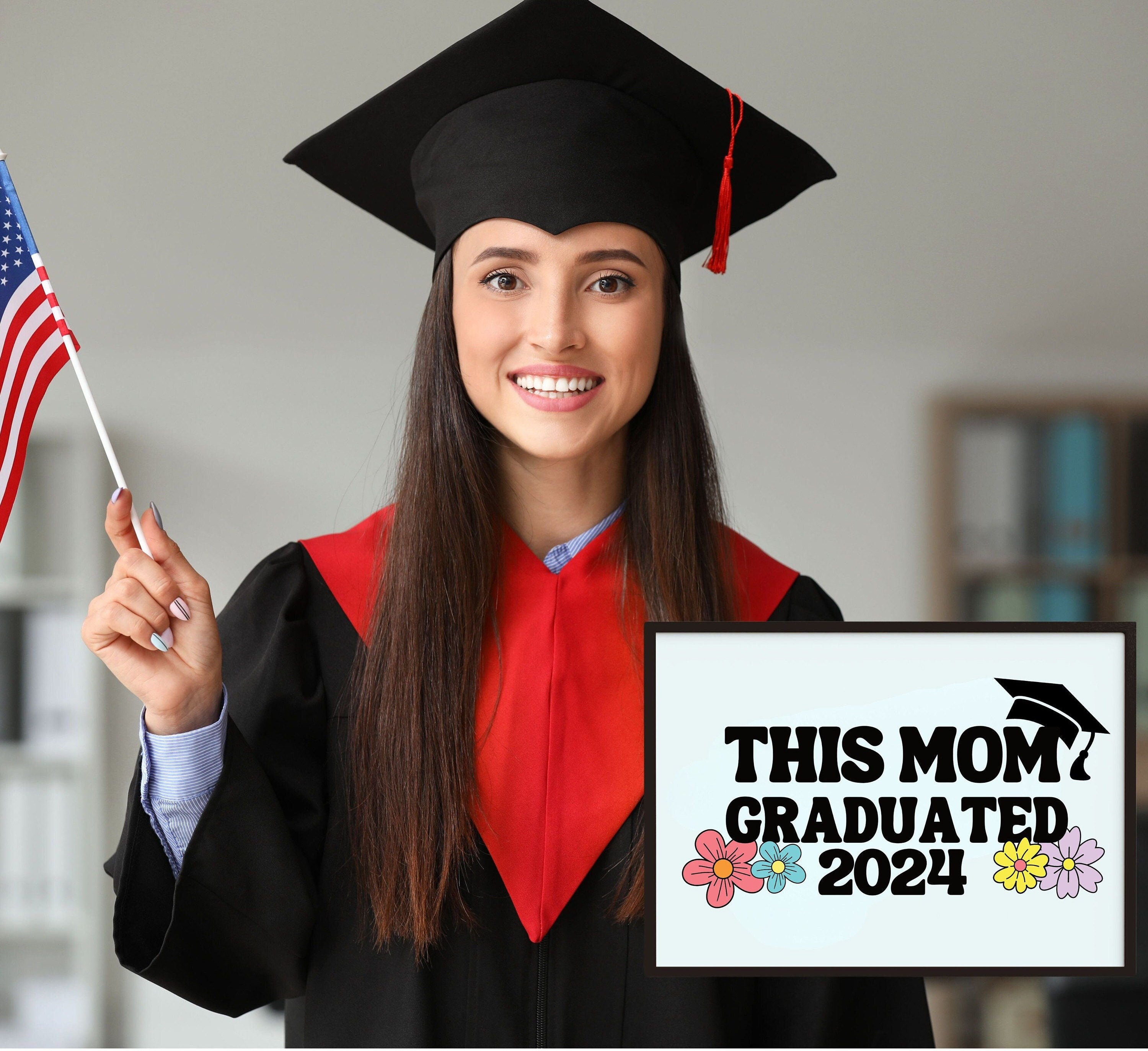Mom Graduate 2024 Photo Prop, Graduation New Mom Gift, High School or ...