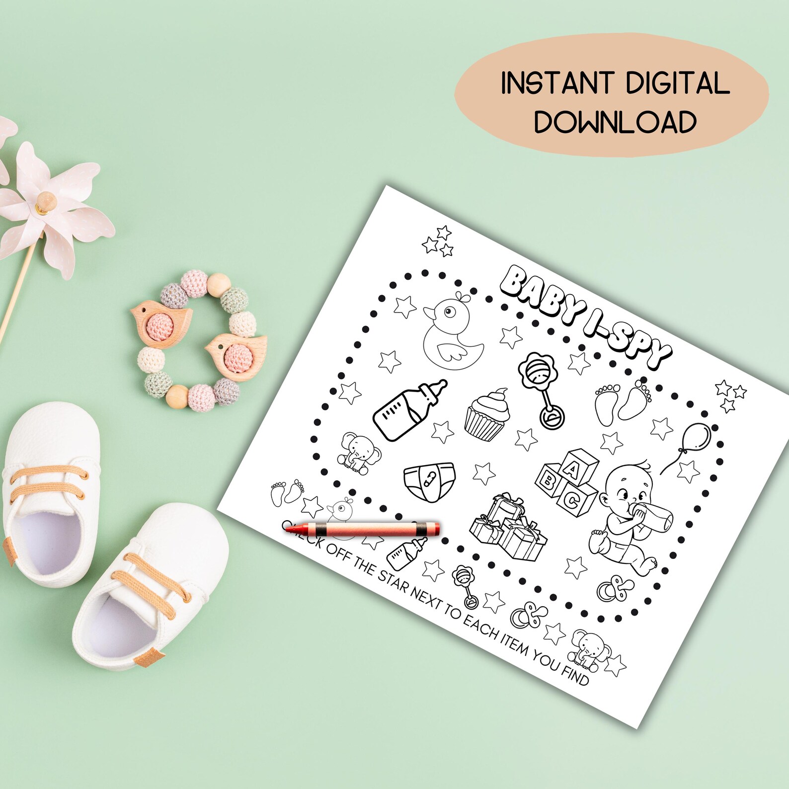 Baby Shower Game Kid Activity Sheet, Printable Pink or Blue Bow Favor ...