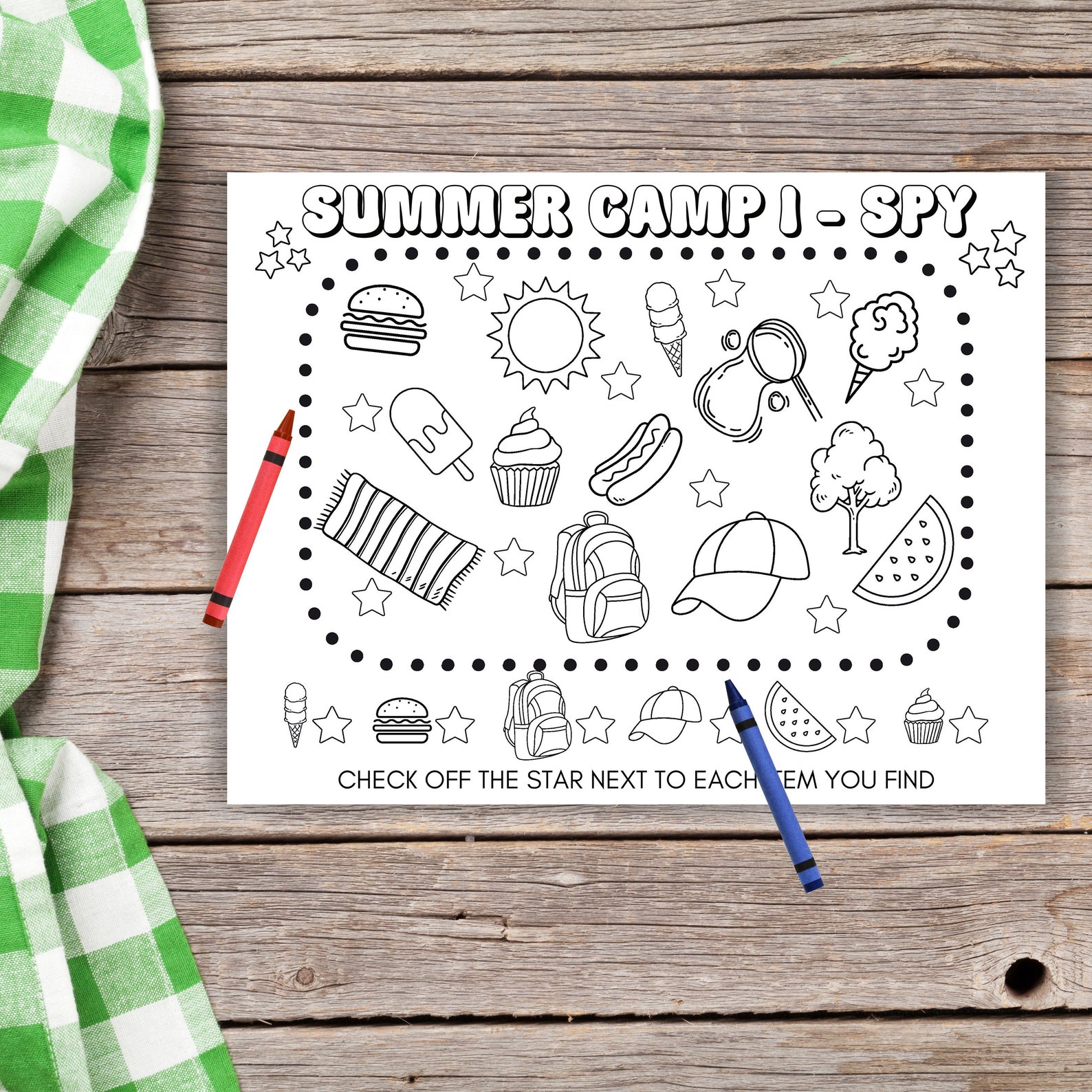 2 Food Truck Coloring Activity Placemat, Printable Summer Kids Game ...