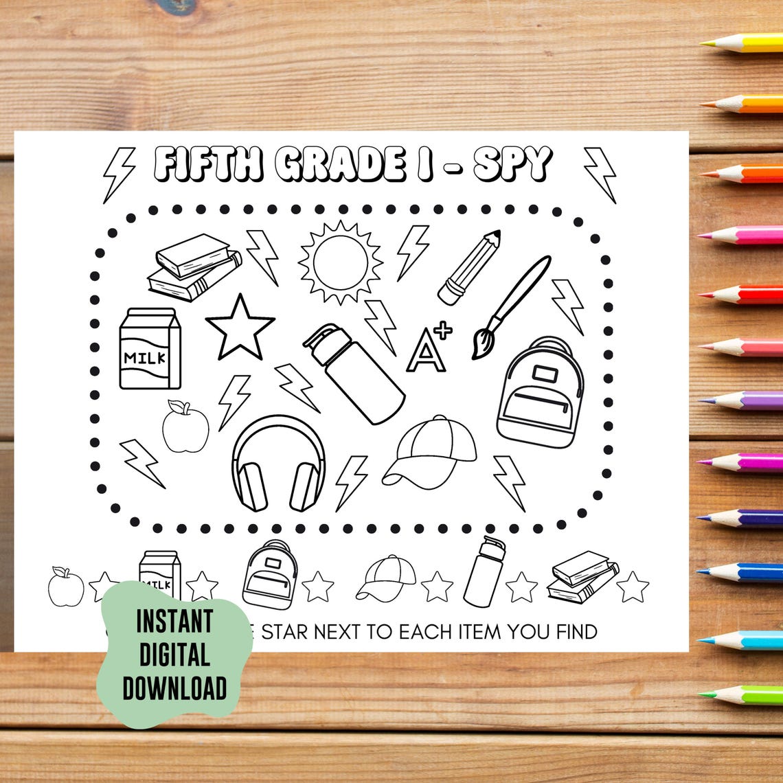 Fifth Grade Coloring Activity Sheets, Printable Welcome Game, Kids 5th ...