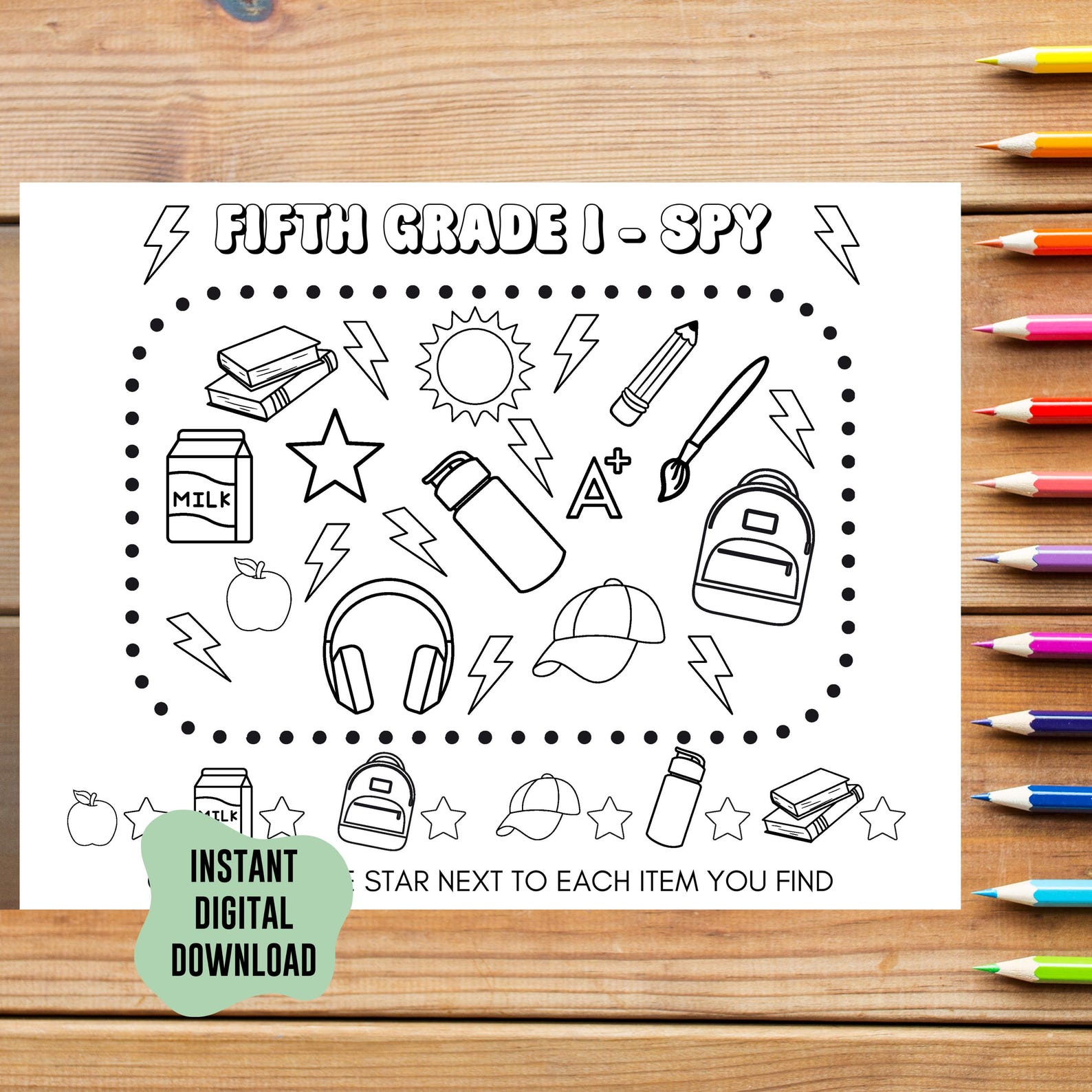 Fifth Grade Coloring Activity Sheets, Printable Welcome Game, Kids 5th ...