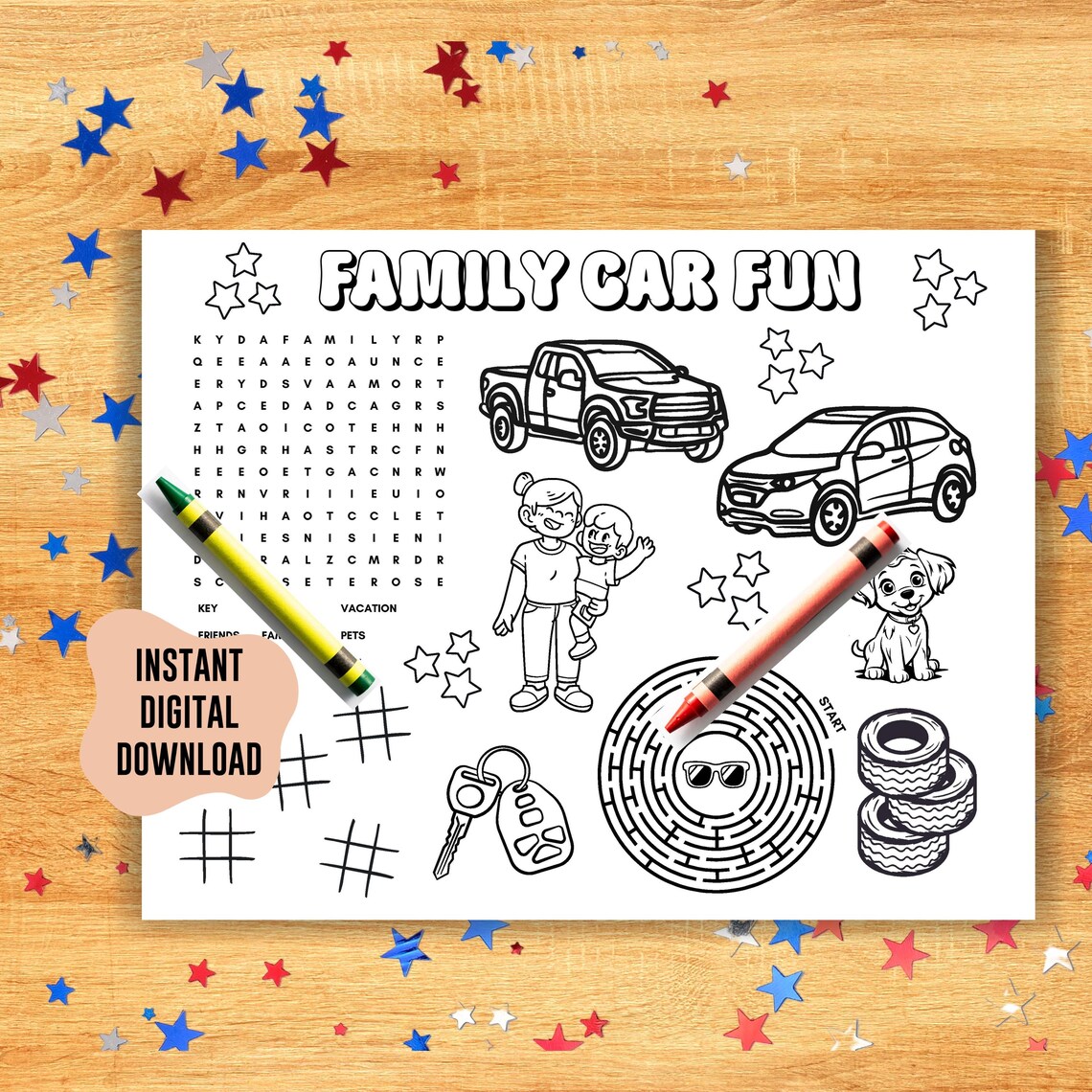 Digital Car Dealership Auto Body Shop Activity Sheet, Kid Waiting Room ...