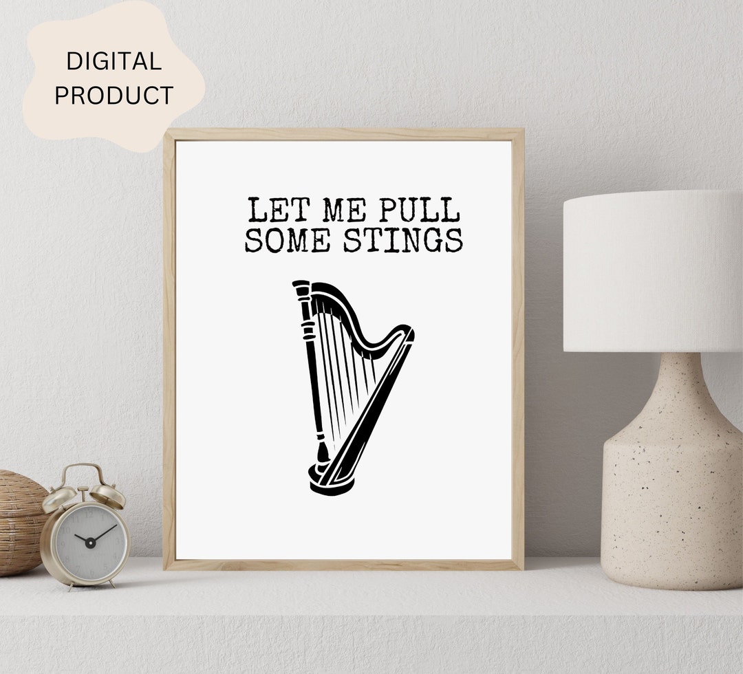 Funny Harp Lover Poster Harp Player PRINTABLE Wall Art, Band Teacher ...