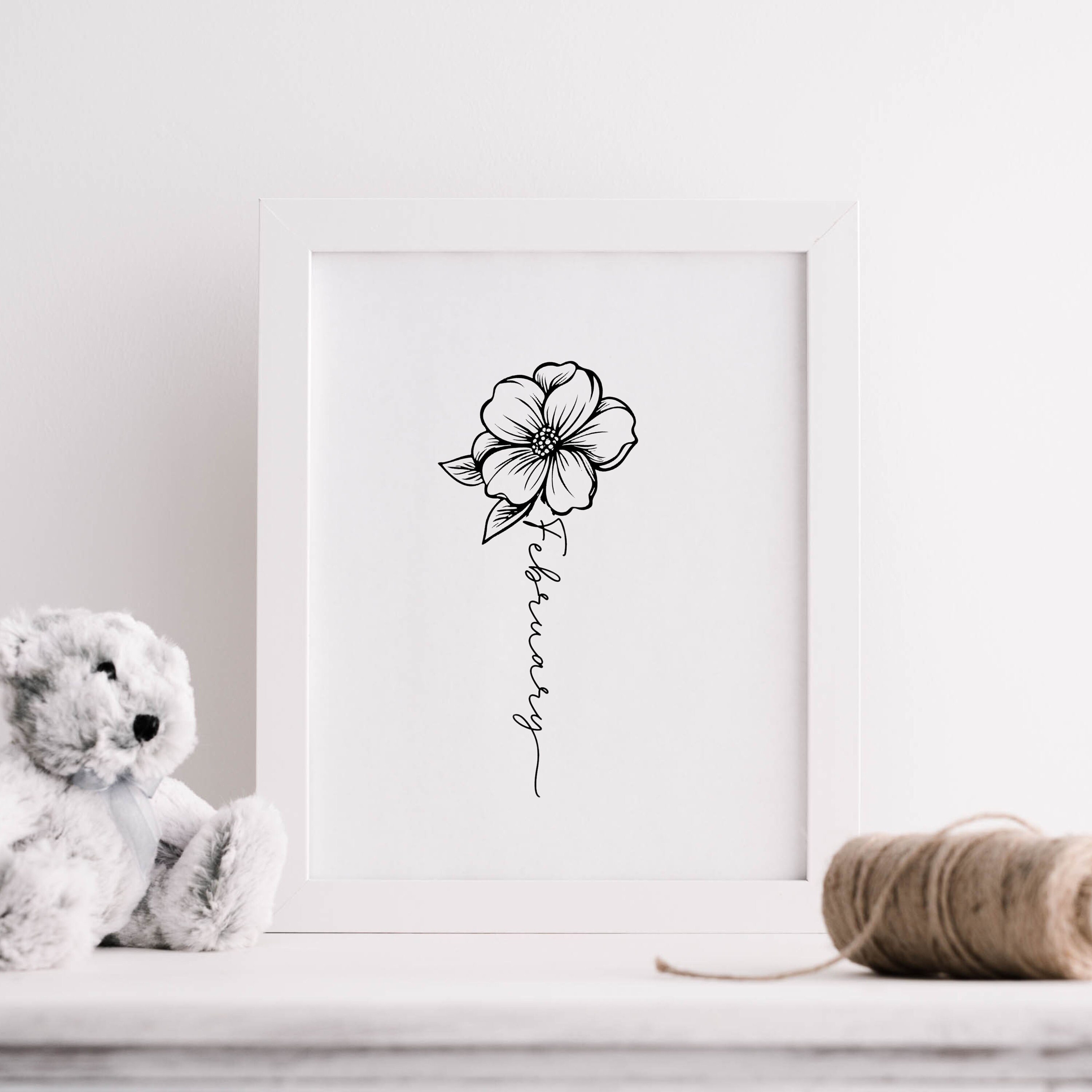 Violet February Birth Flower PRINTABLE Digital Wall Art Poster ...