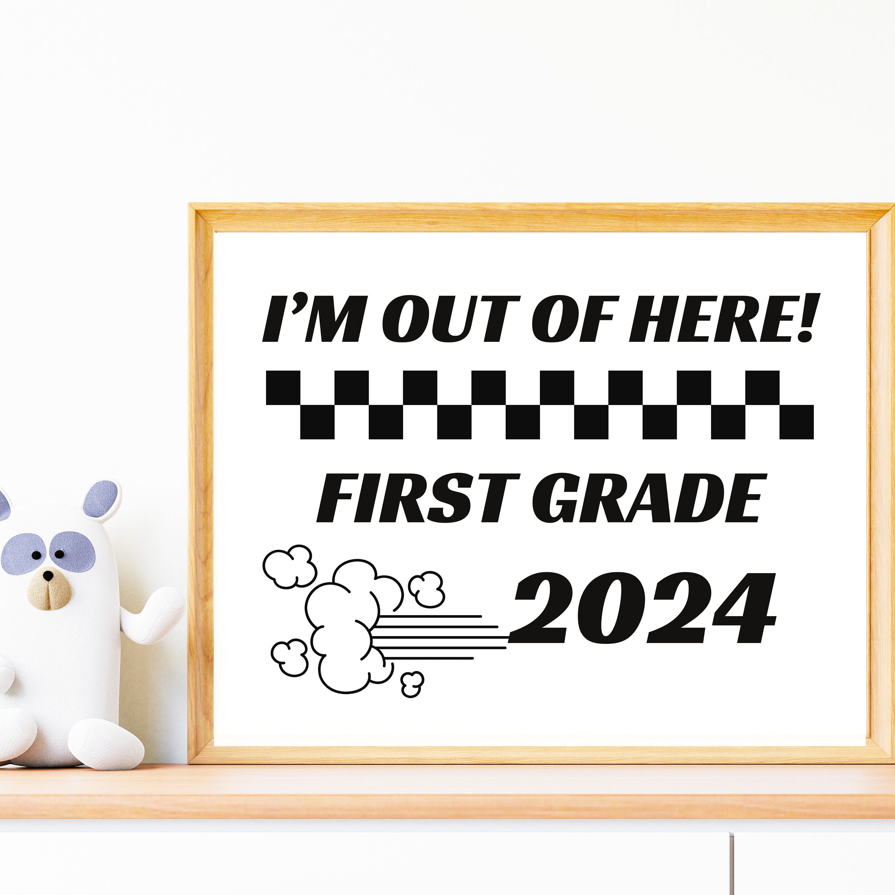 Last Day of School Kids Photo Prop, Goodbye First Grade 2024 PRINTABLE ...