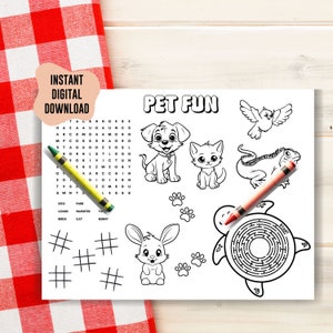 Easy Pets Digital Coloring Activity Sheets, Vet Office Printable Animal ...