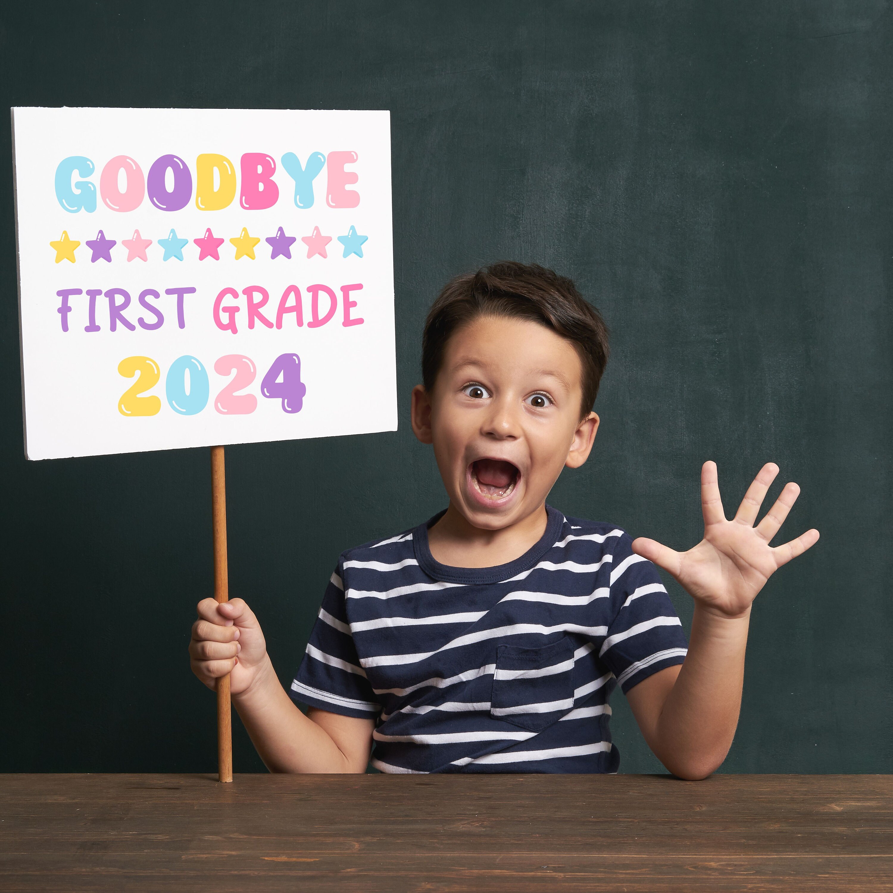 Last Day of School Kids Photo Prop, Goodbye First Grade 2024 PRINTABLE ...