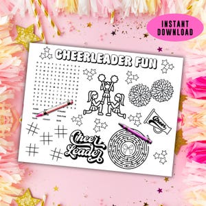 Cheerleader Coloring Page Bundle, Comp Team Reveal Building Printable ...